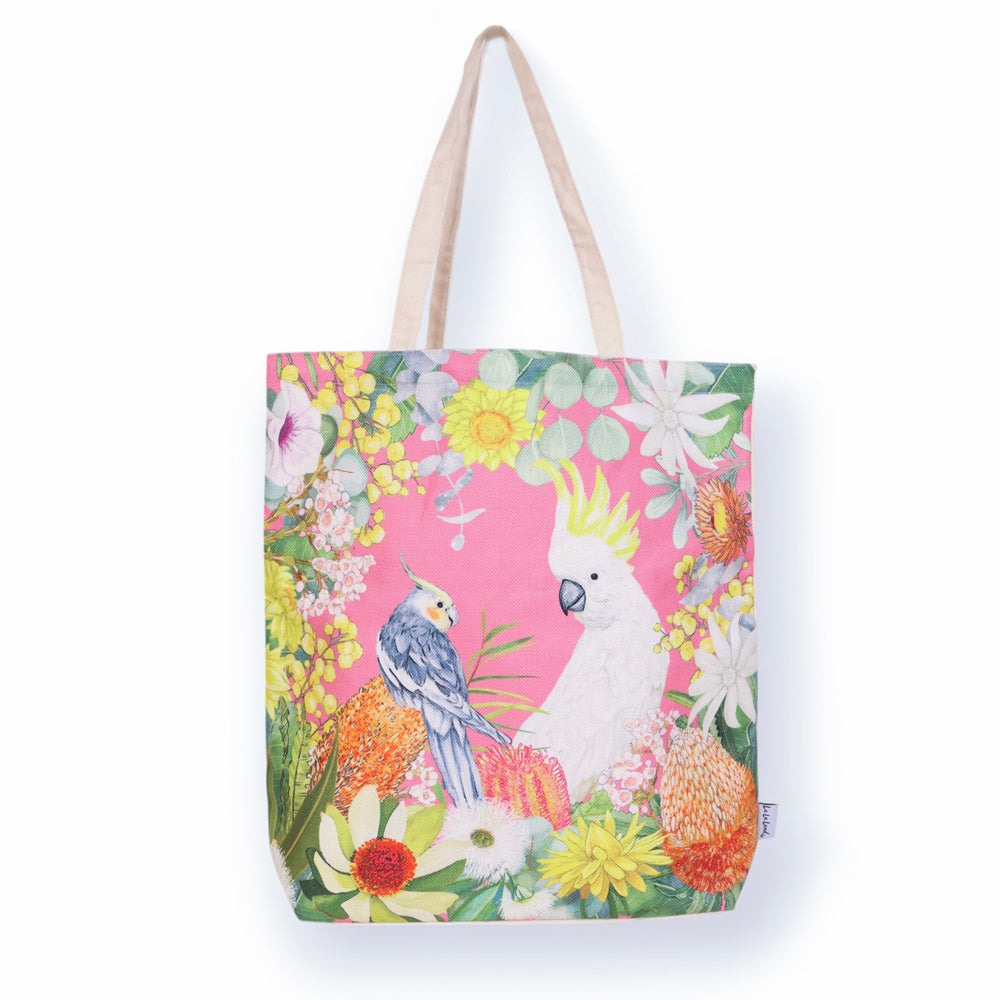Shopping Tote Australian Wildflowers Cockatoo – La La Land